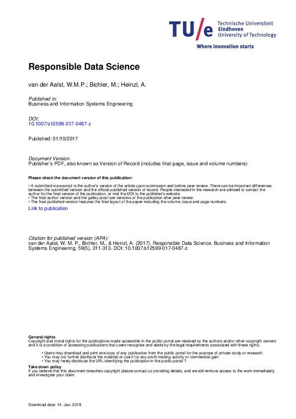 (PDF) Responsible Data Science