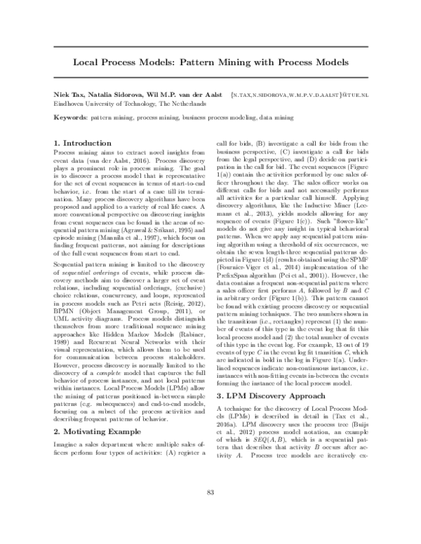 (PDF) Local Process Models: Pattern Mining with Process Models | Wil ...
