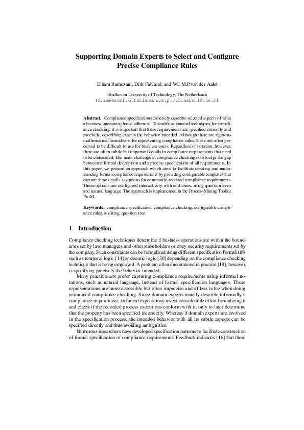 (PDF) Supporting Domain Experts to Select and Configure Precise ...