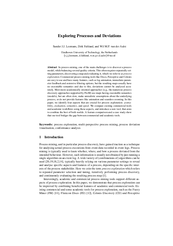 (PDF) Exploring Processes and Deviations