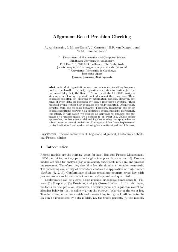 (PDF) Alignment Based Precision Checking