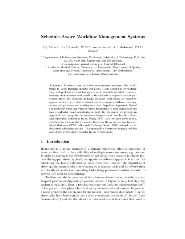 (PDF) Schedule-Aware Workflow Management Systems