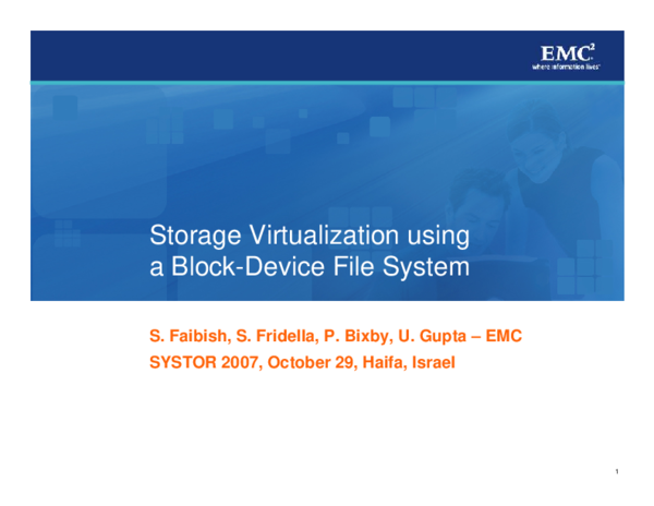 (PDF) Storage virtualization using a block-device file system