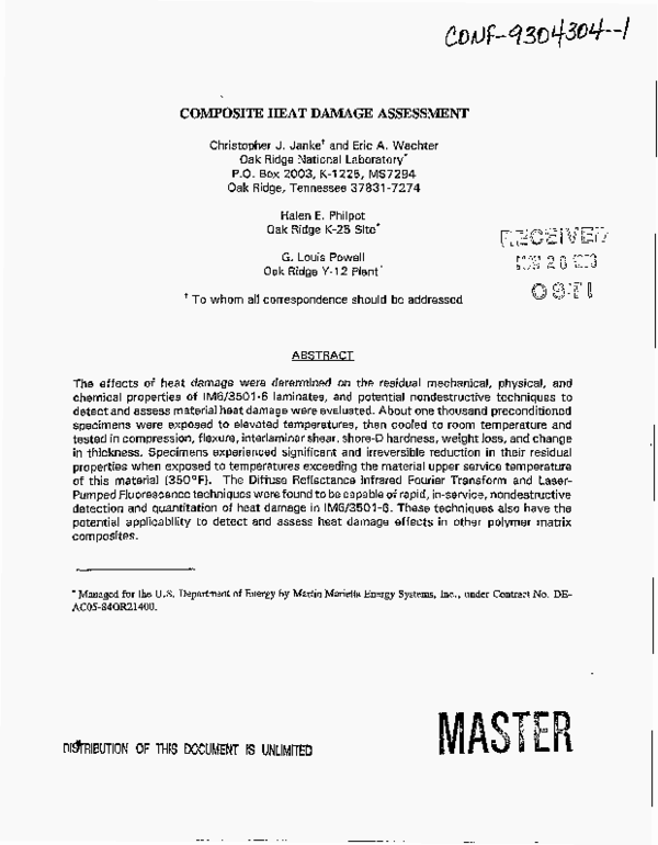 (PDF) Composite heat damage assessment