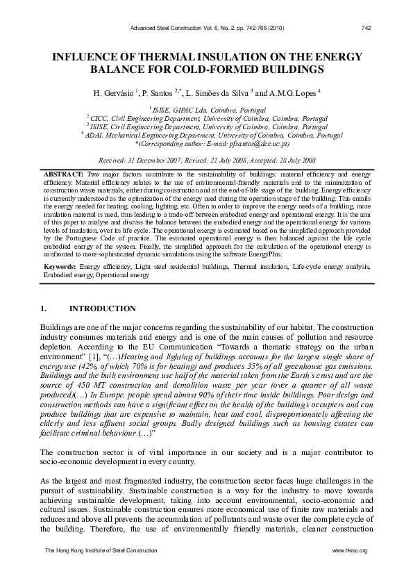 (PDF) Influence of Thermal Insulation on the Energy Balance for Cold ...