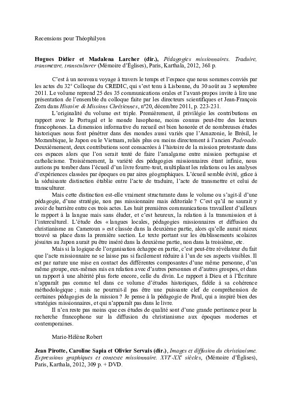 (DOC) Hugues Didier et Madalena Larcher (dir.), Pédagogies ...