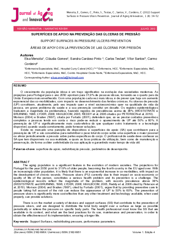 (PDF) Support Surfaces in Pressure Ulcers Prevention