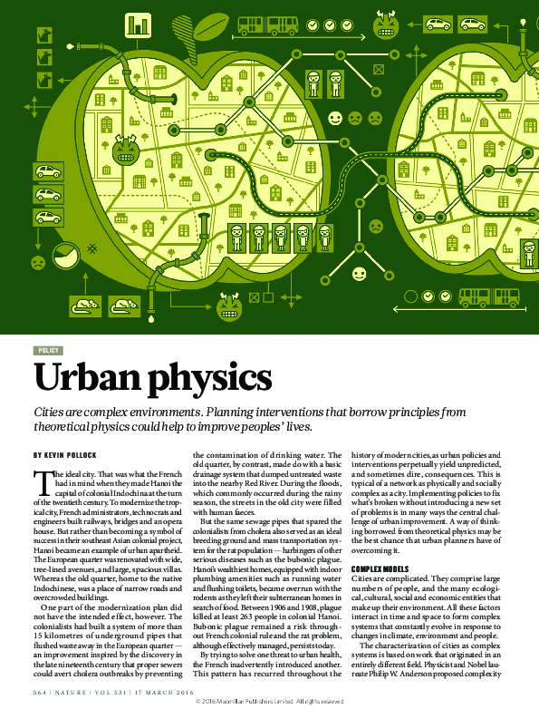 (PDF) Policy: Urban physics