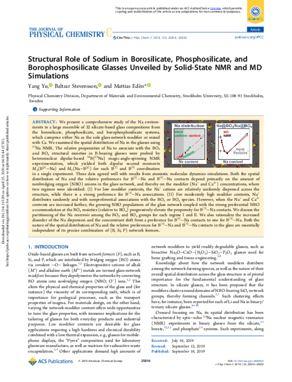 (PDF) Structural Role of Sodium in Borosilicate, Phosphosilicate, and ...