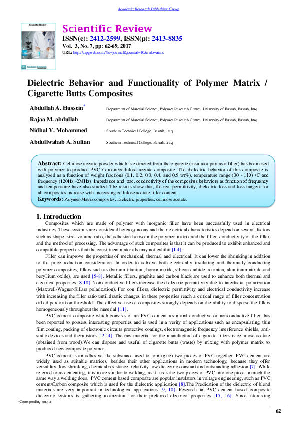 (PDF) Scientific Review Dielectric Behavior and Functionality of ...