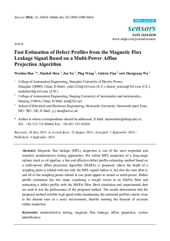 (PDF) Fast estimation of defect profiles from the magnetic flux leakage signal based on a multi ...