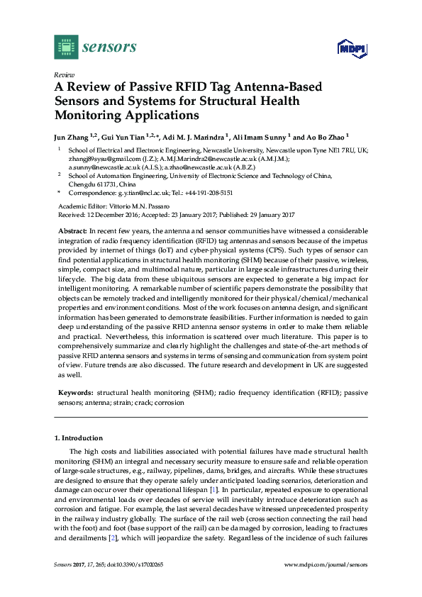 (PDF) A Review of Passive RFID Tag Antenna-Based Sensors and Systems ...