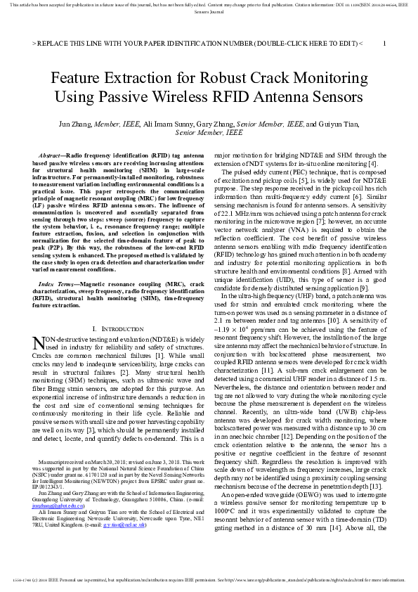 (PDF) Feature Extraction for Robust Crack Monitoring Using Passive ...