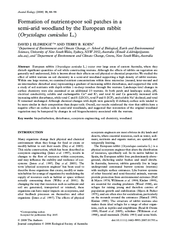 (PDF) Formation of nutrient-poor soil patches in a semi-arid woodland ...