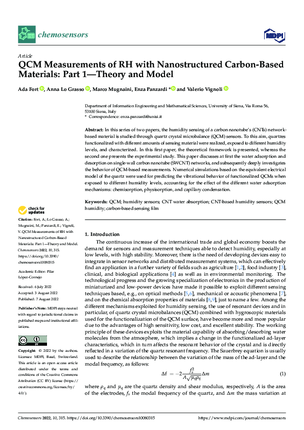 (PDF) QCM Measurements of RH with Nanostructured Carbon-Based Materials ...