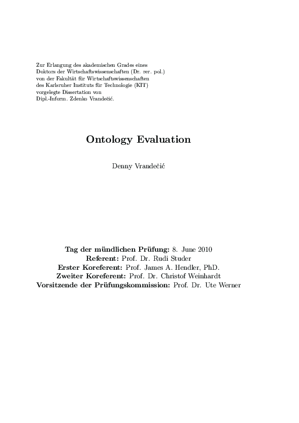(PDF) Ontology Evaluation