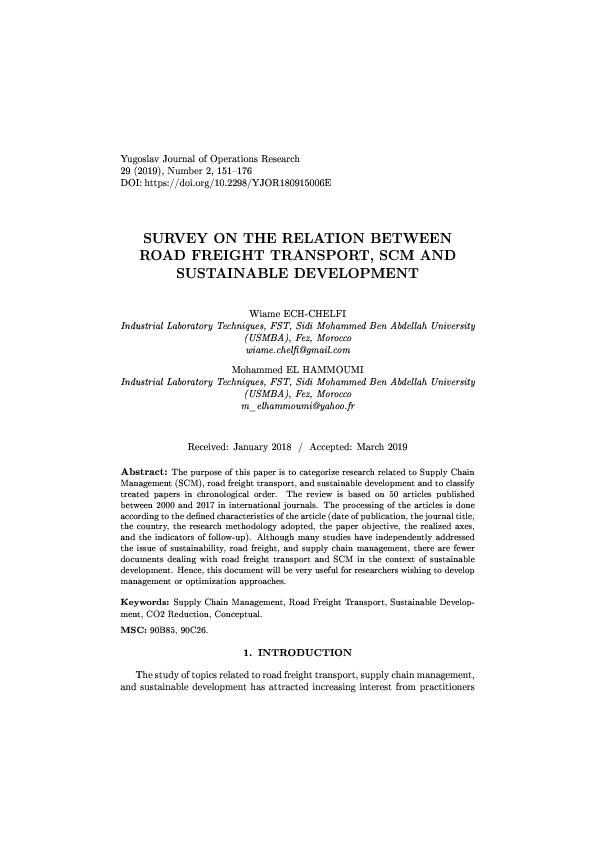 (PDF) Survey on the relation between road freight transport, SCM and ...