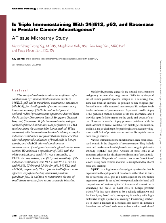 (PDF) Is Triple Immunostaining With 34βE12, p63, and Racemase in ...