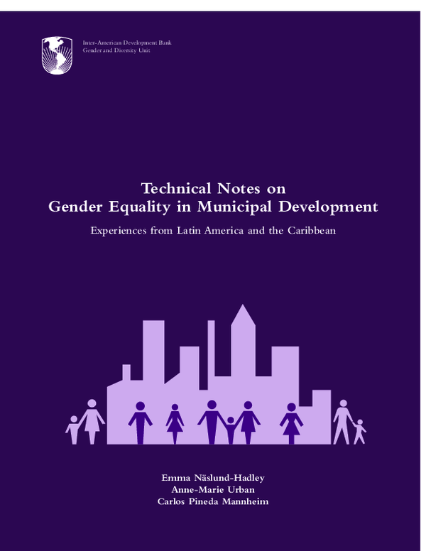 (PDF) Technical Notes on Gender Equality in Municipal Development ...