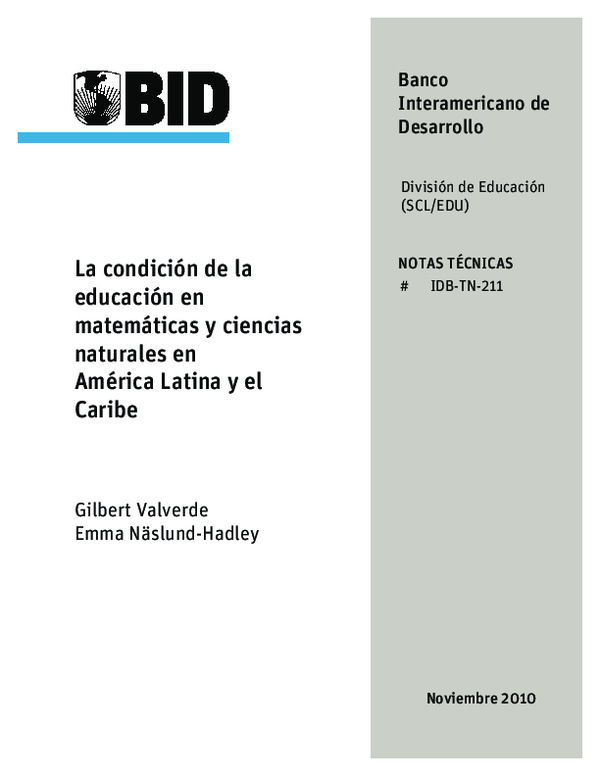 (PDF) La condici? n de la educaci? n en matem? ticas y ciencias naturales en Am? rica Latina y ...
