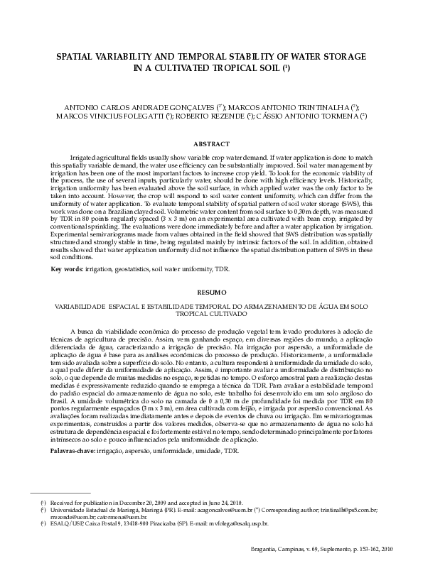 (PDF) Spatial variability and temporal stability of corn ( Zea mays L.) grain yields – relevance ...