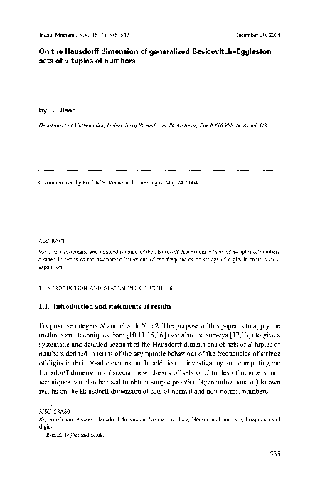 (PDF) On the Hausdorff dimension of generalized Besicovitch-Eggleston ...