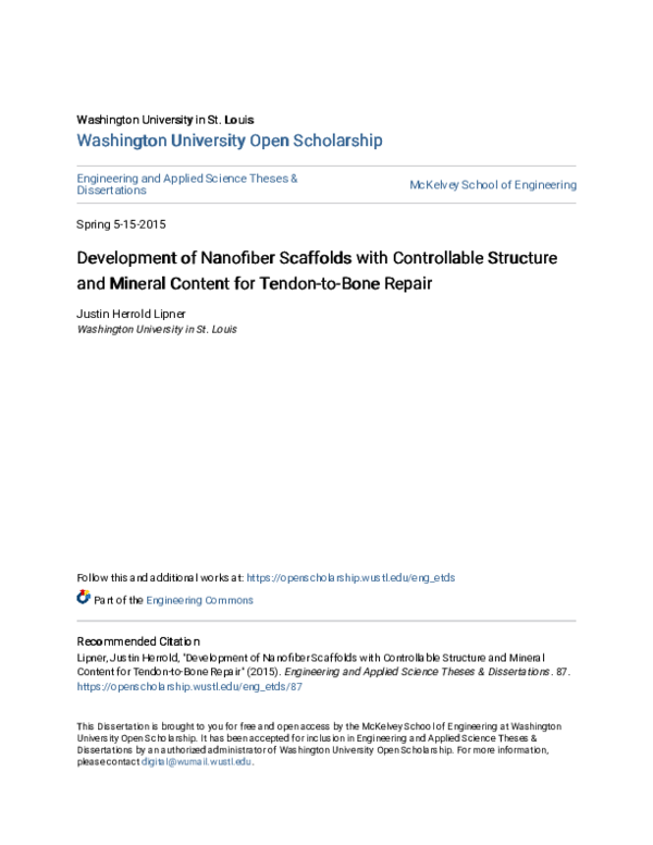 Pdf Development Of Nanofiber Scaffolds With Controllable Structure