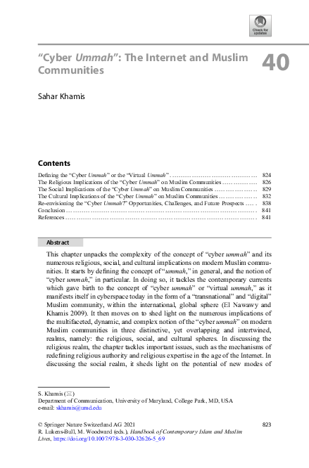 (PDF) “Cyber Ummah”: The Internet and Muslim Communities