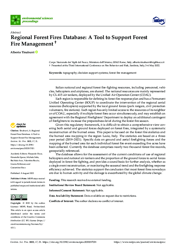 (PDF) Regional Forest Fires Database: A Tool to Support Forest Fire ...