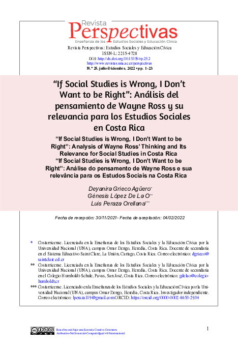 (PDF) “If Social Studies is Wrong, I Don’t Want to be Right”: Análisis del pensamiento de Wayne ...