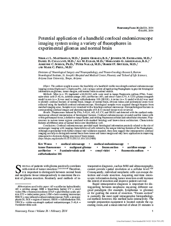 (PDF) Potential application of a handheld confocal endomicroscope ...