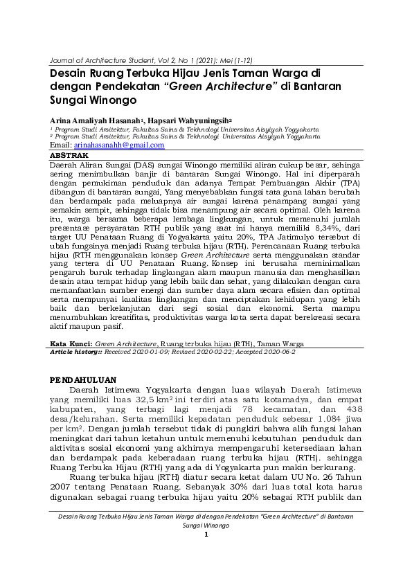 (PDF) Desain Ruang Terbuka Hijau Jenis Taman Warga di dengan Pendekatan ...