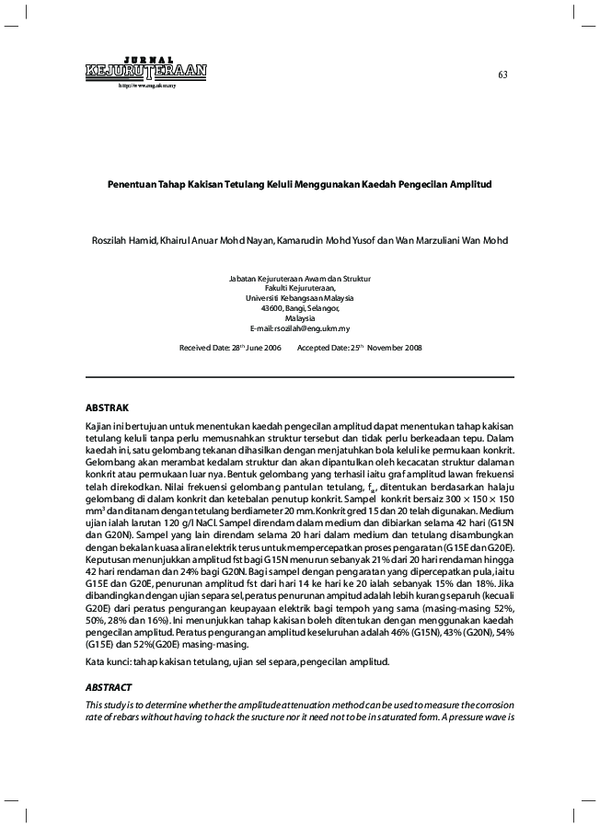 (PDF) Penentuan Tahap Kakisan Tetulang Keluli Menggunakan Kaedah ...