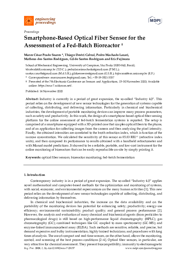 (PDF) Smartphone-Based Optical Fiber Sensor for the Assessment of a Fed ...