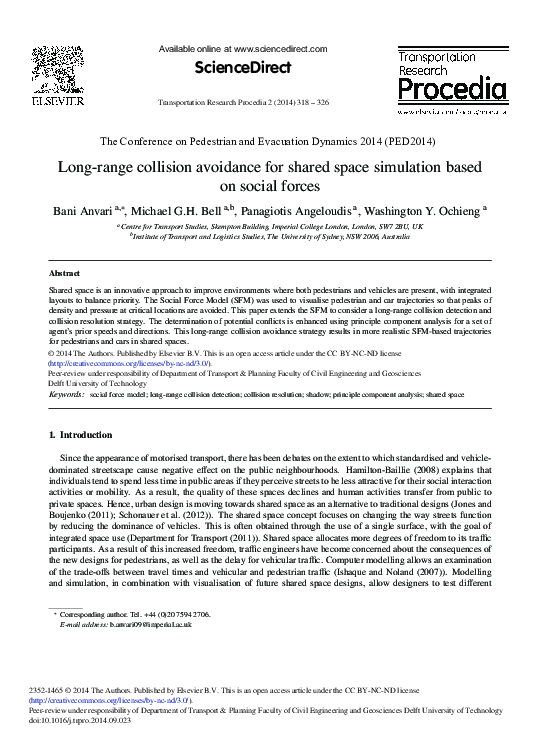 (PDF) Long-range Collision Avoidance for Shared Space Simulation based on Social Forces ...