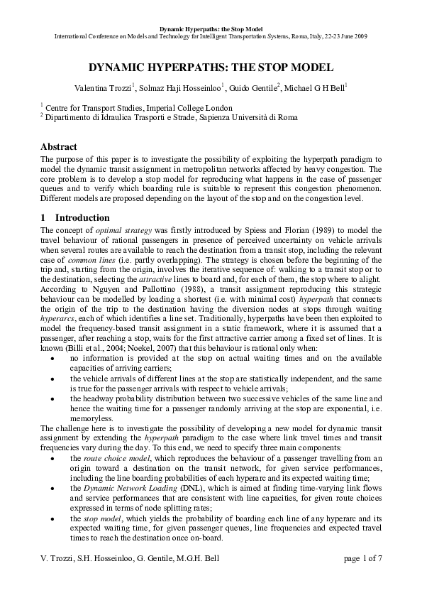 (PDF) Dynamic Hyperpaths: The Stop Model