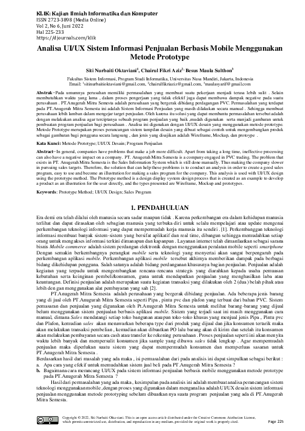 (PDF) Analisa UI/UX Sistem Informasi Penjualan Berbasis Mobile ...