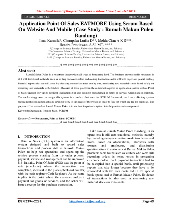 (PDF) Application Point Of Sales EATMORE Using Scrum Based On Website And Mobile (Case Study : Rumah