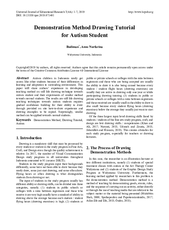(PDF) Demonstration Method Drawing Tutorial for Autism Student