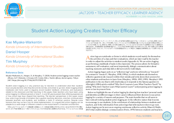 (PDF) Student Action Logging Creates Teacher Efficacy