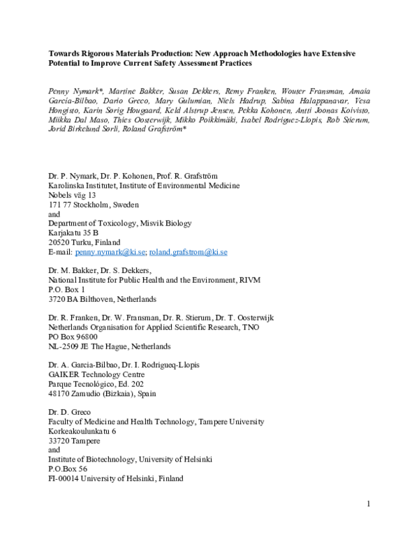 (PDF) Toward Rigorous Materials Production: New Approach Methodologies ...