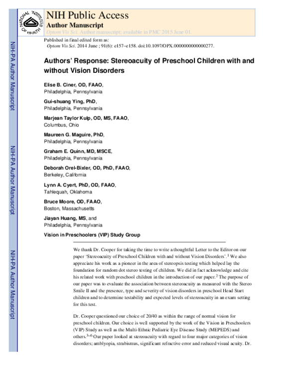 (PDF) Authors’ Response: Stereoacuity of Preschool Children with and ...