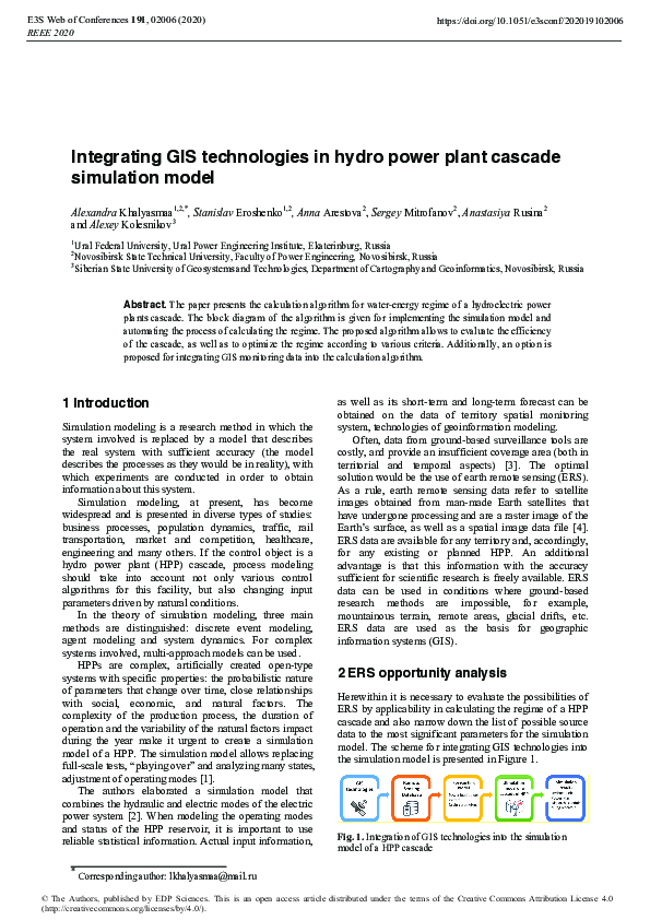 (PDF) Integrating GIS technologies in hydro power plant cascade simulation model