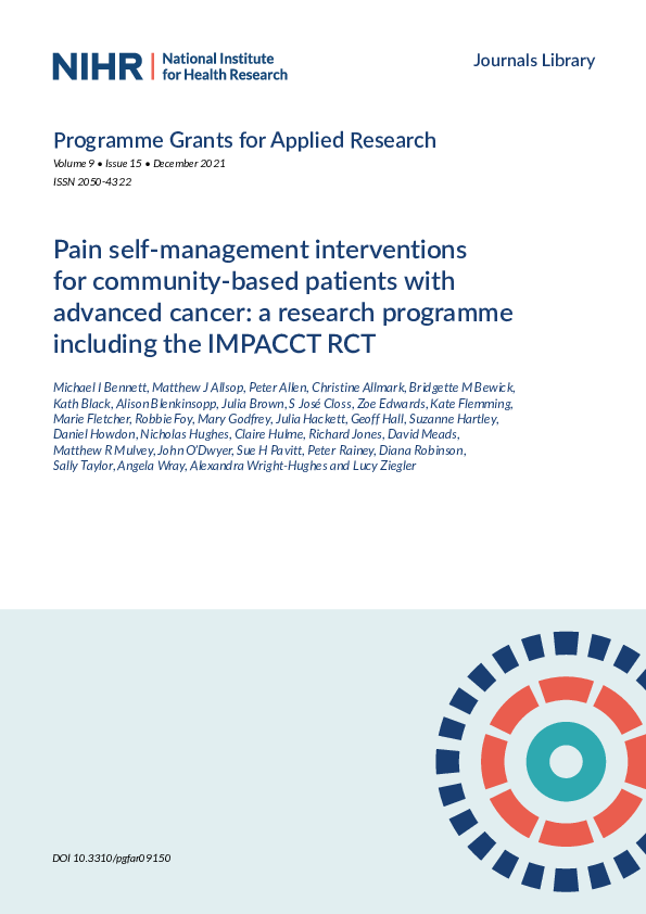 (PDF) Self-Management for Cancer Pain in Community Patients