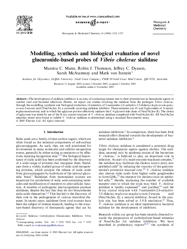 (PDF) Modelling, synthesis and biological evaluation of novel ...