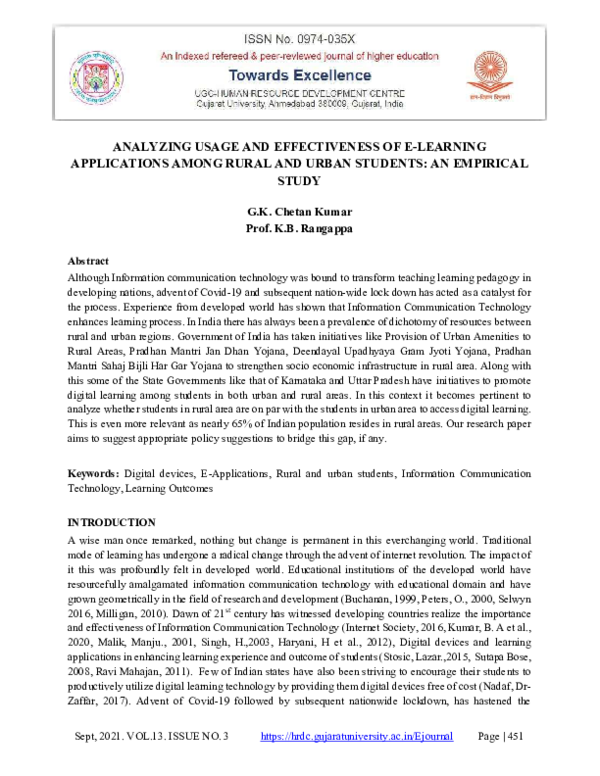 Pdf Analyzing Usage And Effectiveness Of E Learning Applications