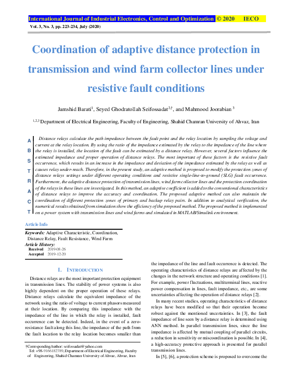 (PDF) Coordination of adaptive distance protection in transmission and ...