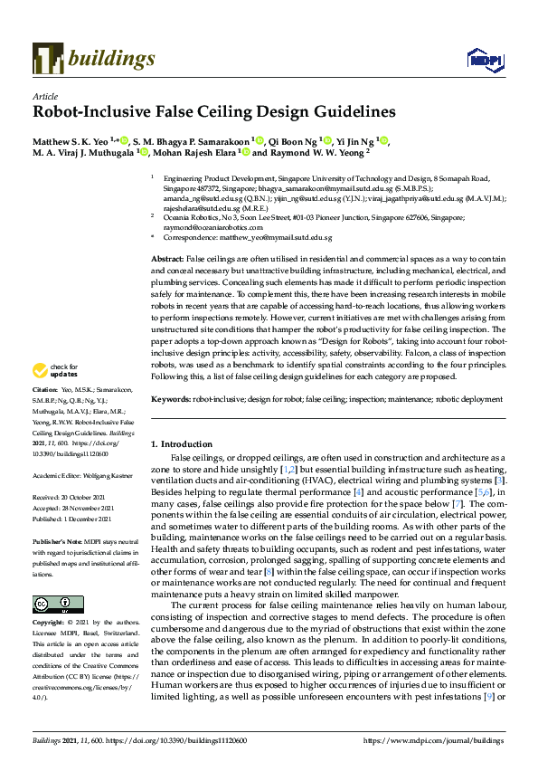(PDF) Robot-Inclusive False Ceiling Design Guidelines