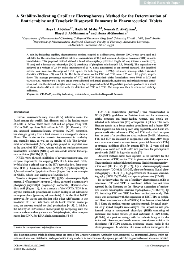 (PDF) A stability-indicating capillary electrophoresis method for the ...