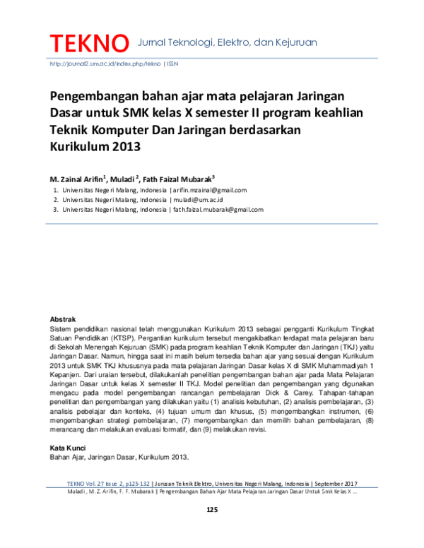 (PDF) Pengembangan bahan ajar mata pelajaran Jaringan Dasar untuk SMK ...